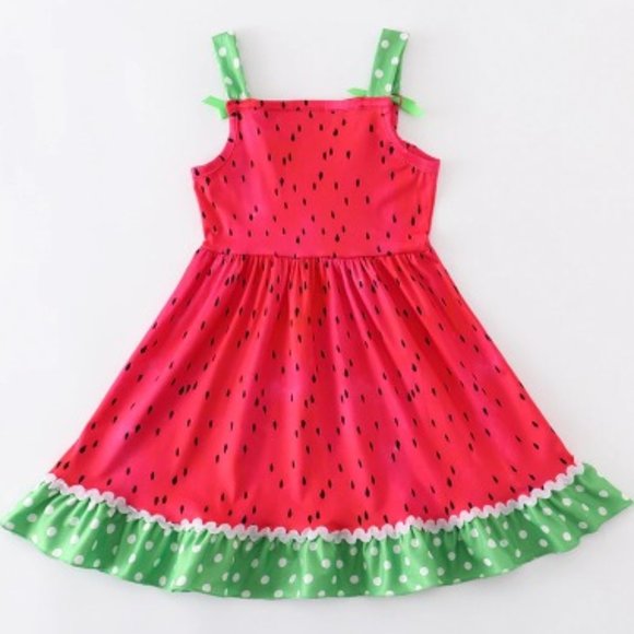 Dresses | Boutique Watermelon Girls Sleeveless Ruffle Dress | Poshmark